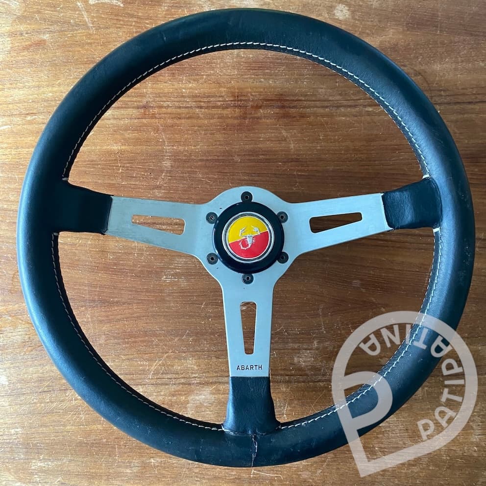 silver 370mm Abarth Rally steering wheel - for sale - patipatina